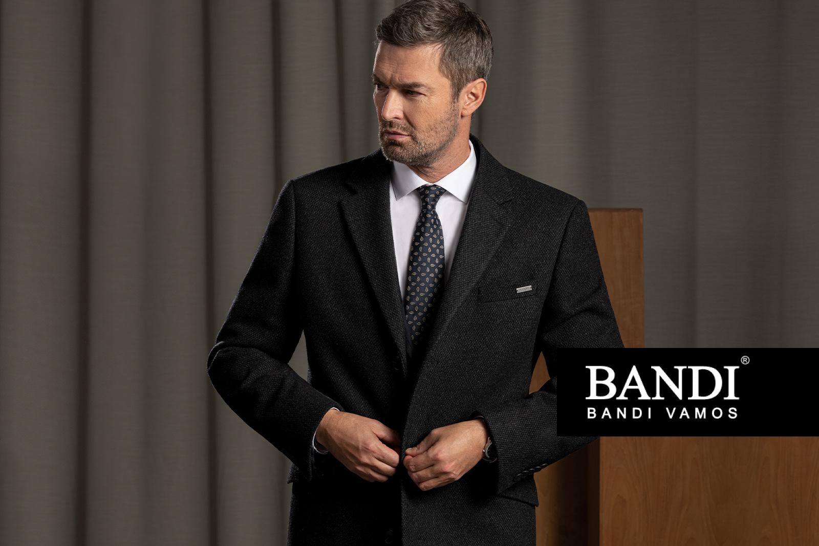 Tmavě šedý vlněný kabát BANDI, model Mazzareli - BANDI